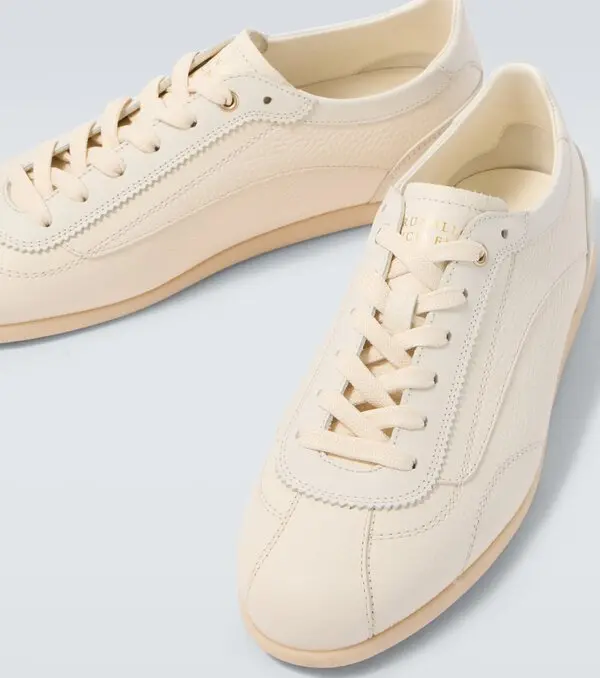 Brunello Cucinelli Leather Lace Up Sneakers - White