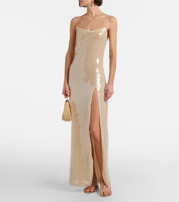 Oseree Marylin Sequined Maxi Dress