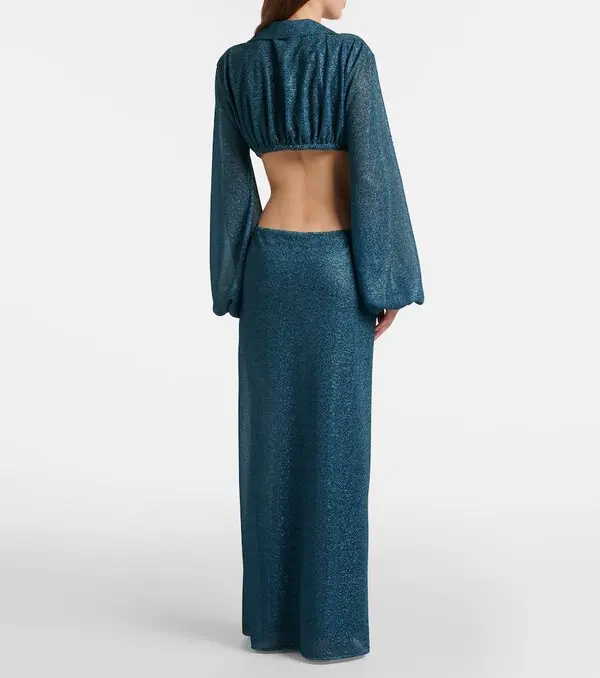 Oseree Lumiere Cutout Ring-detail Maxi Dress