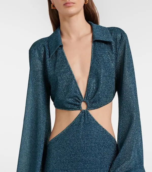 Oseree Lumiere Cutout Ring-detail Maxi Dress