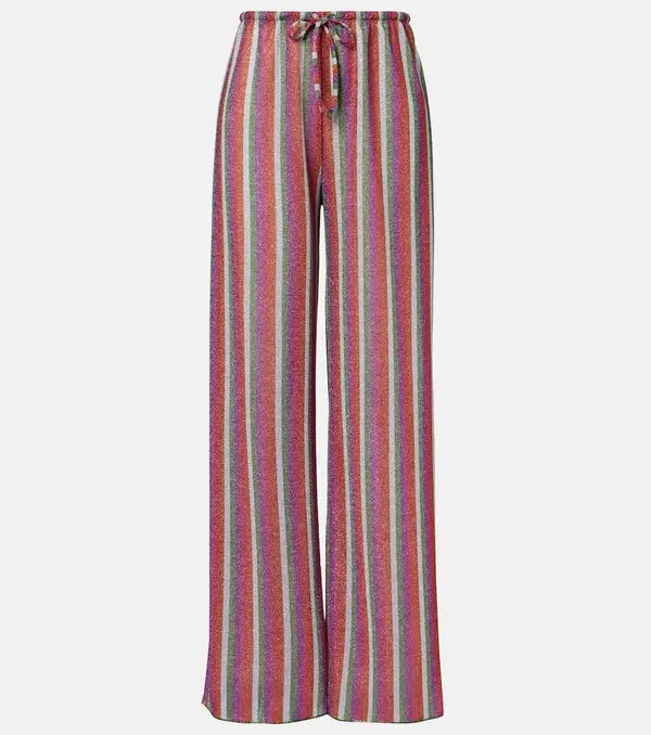 Oseree Lumière Striped Wide-leg Pants