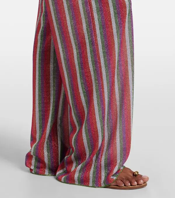 Oseree Lumière Striped Wide-leg Pants