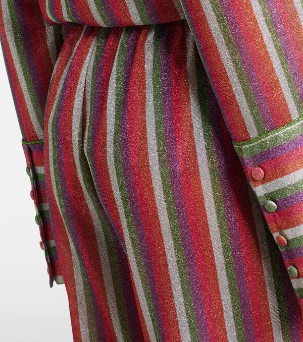 Oseree Lumière Striped Wide-leg Pants