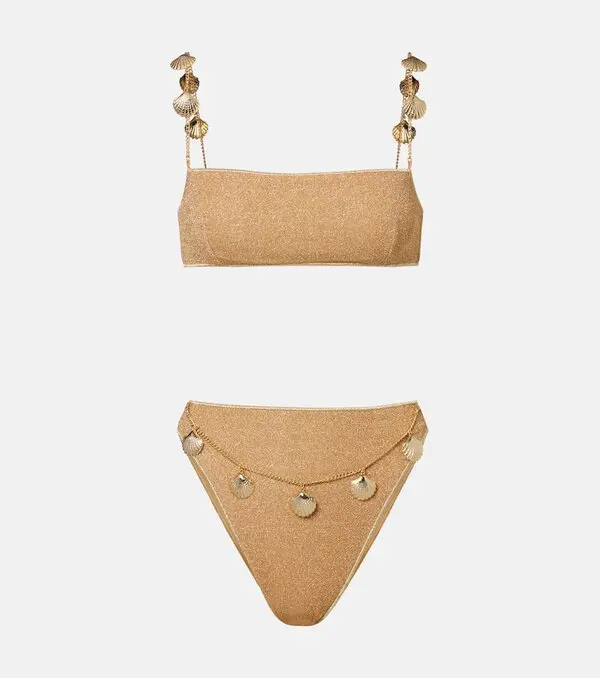 Oseree Lumière Embellished Bikini - Gold