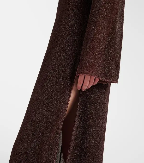 Oseree Lumière Ring-detail Kaftan - Brown