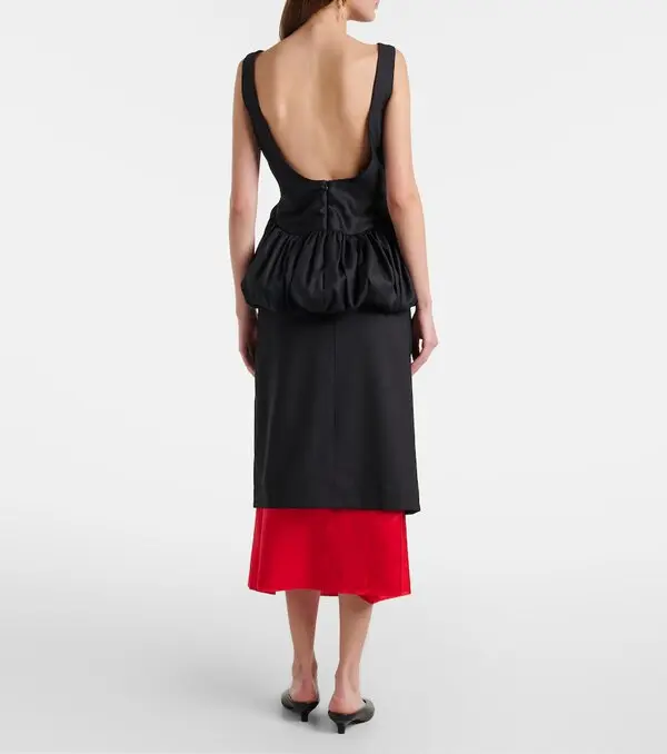 RÓHE Layered Wool Midi Skirt