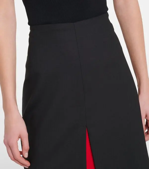 RÓHE Layered Wool Midi Skirt