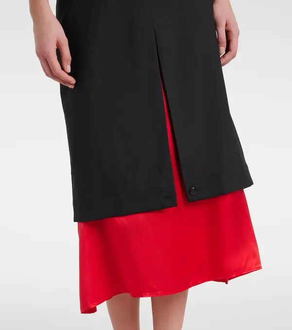 RÓHE Layered Wool Midi Skirt