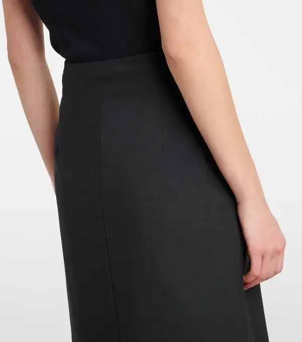 RÓHE Layered Wool Midi Skirt