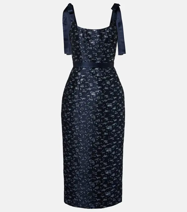 MARKARIAN Acacia Floral Brocade Corset Dress - Blue
