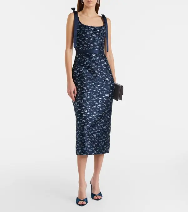 MARKARIAN Acacia Floral Brocade Corset Dress