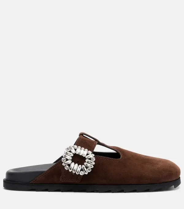 ROGER VIVIER Slidy Viv' Suede Mules