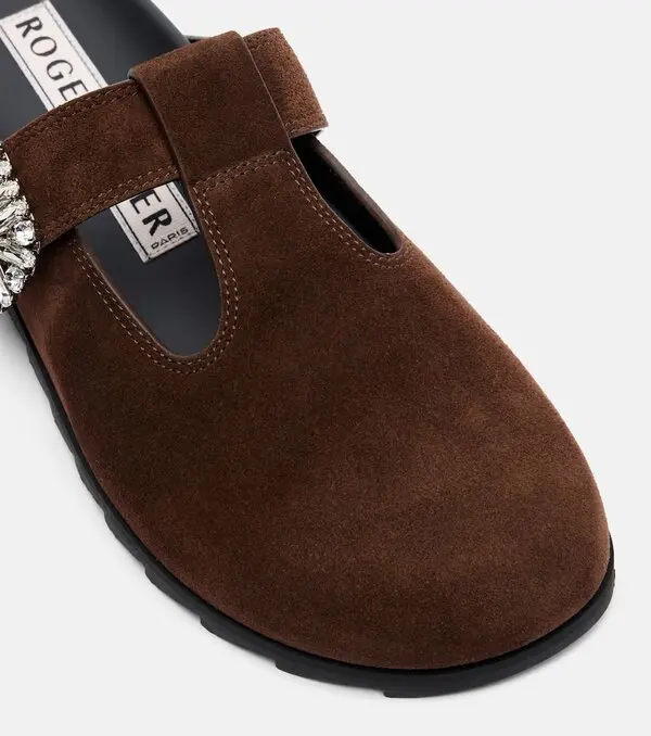 ROGER VIVIER Slidy Viv' Suede Mules