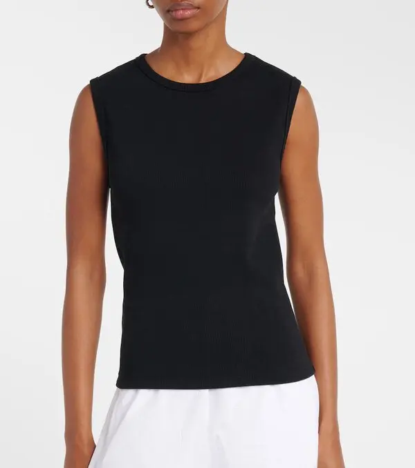 RÓHE Ribbed-knit Tank Top - Black