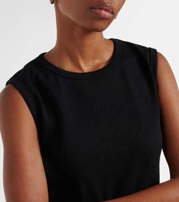 RÓHE Ribbed-knit Tank Top - Black