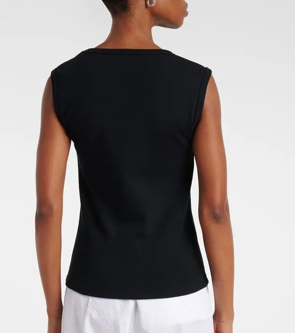 RÓHE Ribbed-knit Tank Top - Black