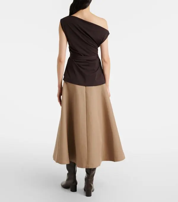 RÓHE Cotton Midi Skirt - Beige