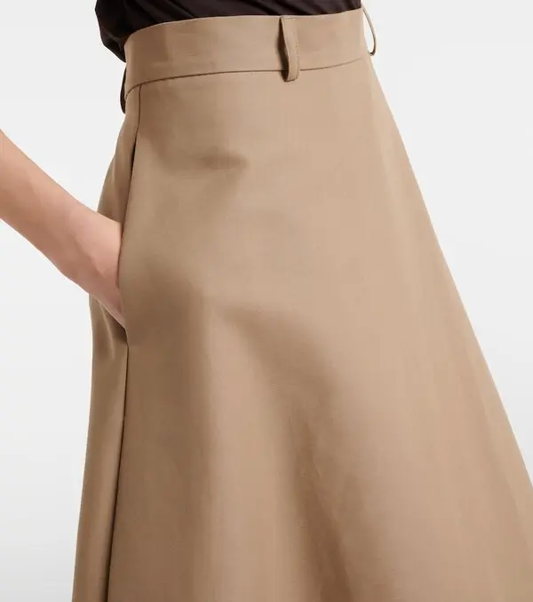 RÓHE Cotton Midi Skirt - Beige