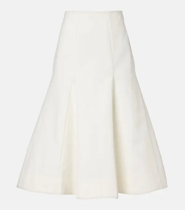 RÓHE Cotton Midi Skirt - White