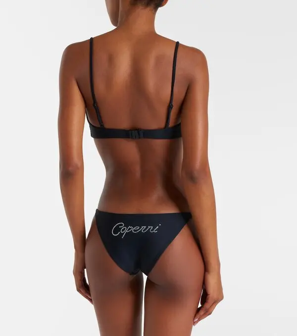 Coperni Logo Crystal-embellished Bikini Top