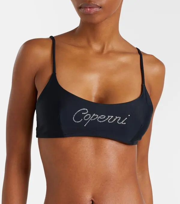 Coperni Logo Crystal-embellished Bikini Top