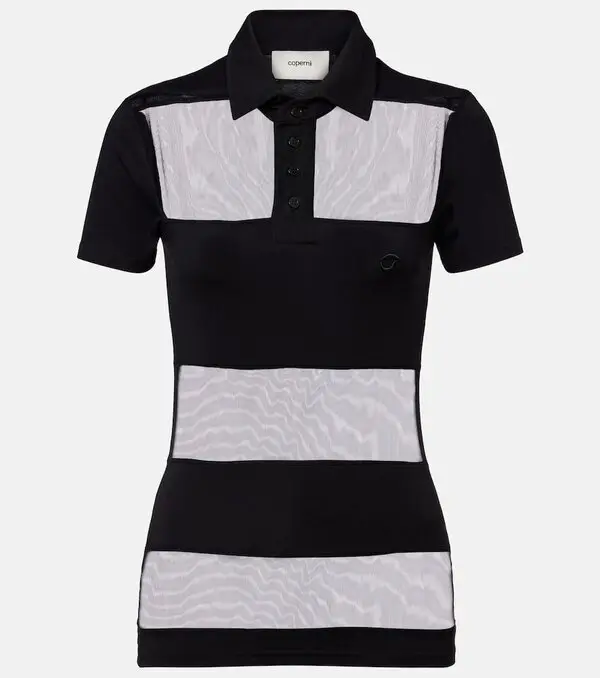 Coperni Paneled Crop Top - Black