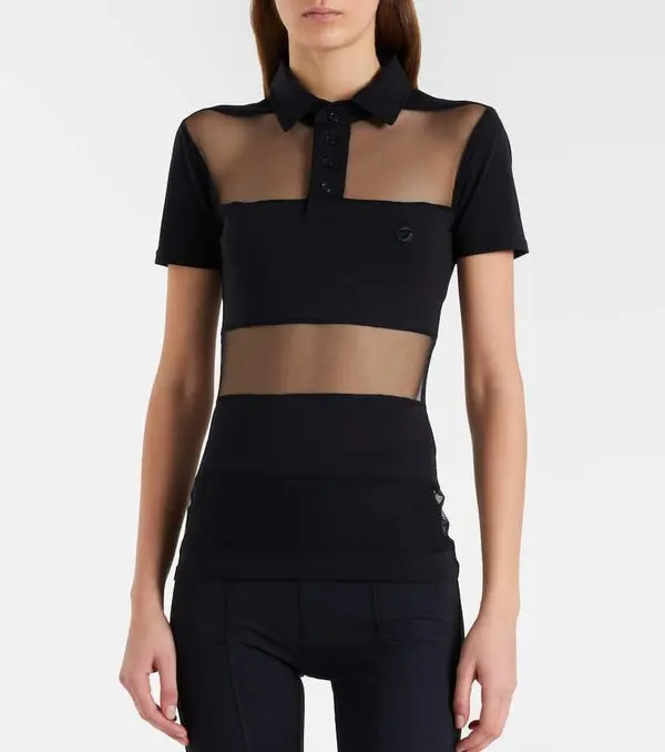 Coperni Paneled Crop Top - Black