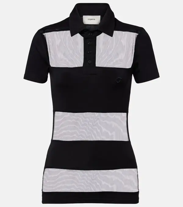 Coperni Paneled Crop Top - Black