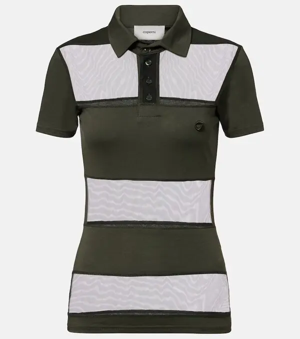 Coperni Paneled Crop Top - Green