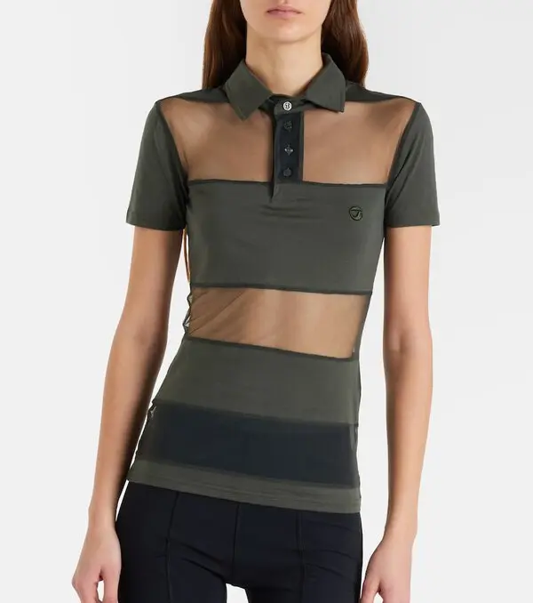Coperni Paneled Cotton-blend Polo Shirt - Green