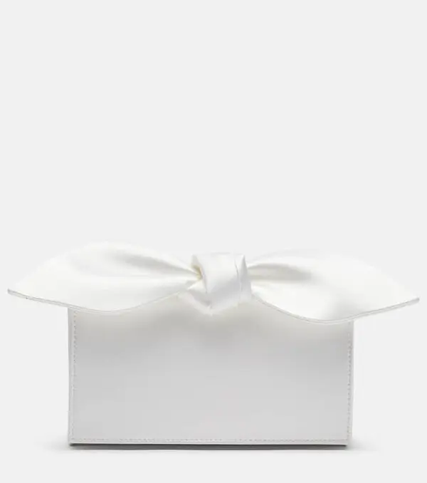 AQUAZZURA Bow Tie Mini Clutch - White