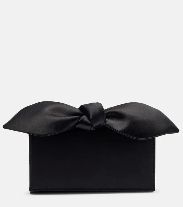 AQUAZZURA Bow Tie Mini Clutch - Black