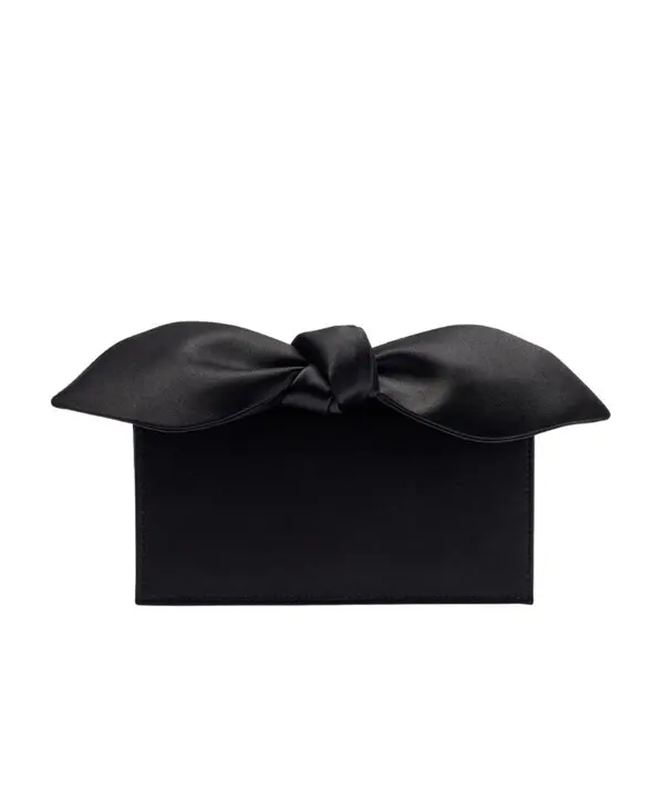 AQUAZZURA Bow Tie Mini Clutch - Black
