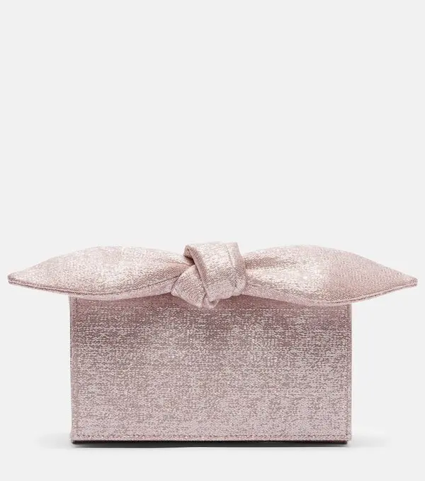 AQUAZZURA Bow Tie Twill Clutch - Pink