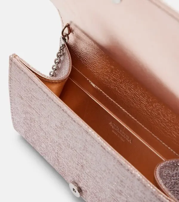 AQUAZZURA Bow Tie Twill Clutch