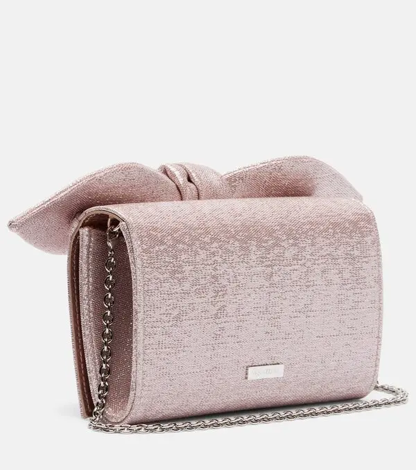 AQUAZZURA Bow Tie Twill Clutch