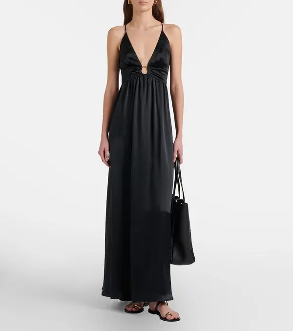 Heidi Klein Meteora Silk Satin Maxi Dress