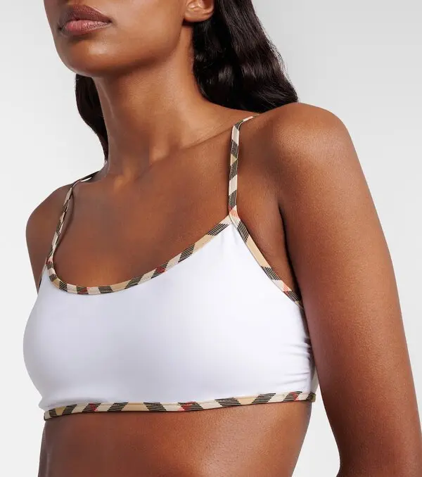 Burberry Self-tie Bikini Top - White