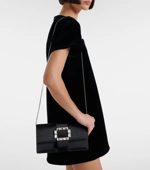 Manolo Blahnik Maycapjou Satin Clutch - Black