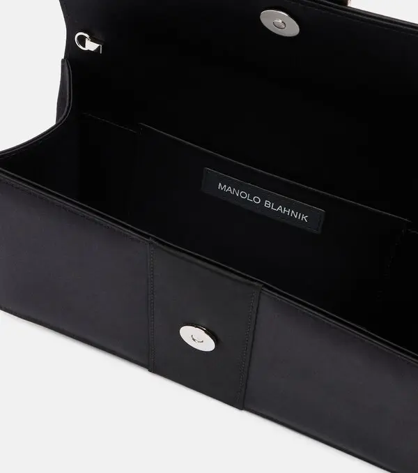 Manolo Blahnik Maycapjou Satin Clutch - Black