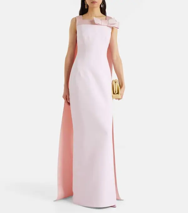 Safiyaa Harley Caped Crêpe Gown