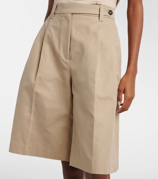 Brunello Cucinelli Cotton And Linen Shorts - Beige