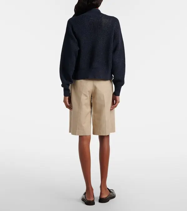 Brunello Cucinelli Cotton And Linen Shorts - Beige