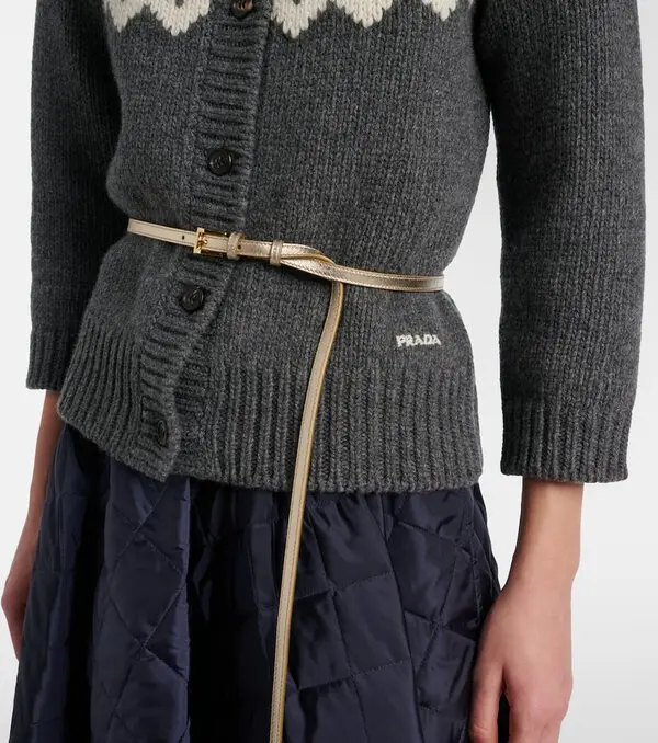 Prada Metallic Leather Belt