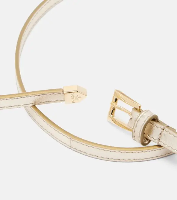 Prada Metallic Leather Belt