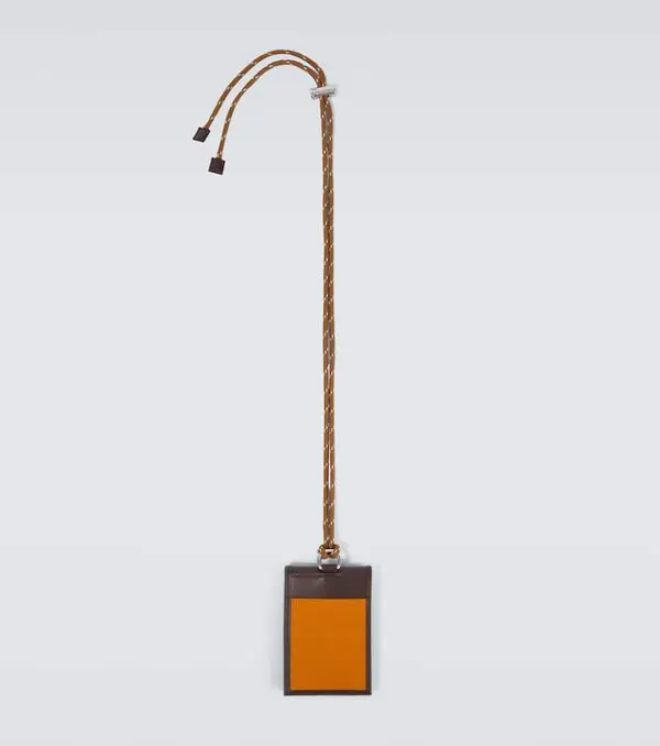 Prada Speedrock Re-nylon Card Case With Strap - Orange