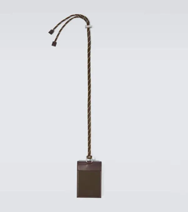 Prada Speedrock Re-nylon Card Case With Strap - Brown