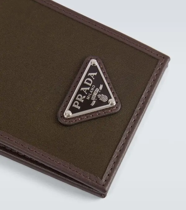 Prada Speedrock Re-nylon Card Case With Strap - Brown
