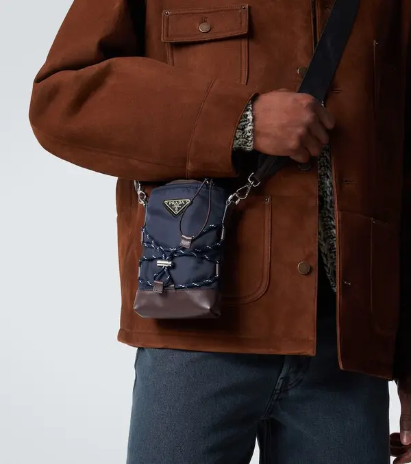 Prada Re-nylon Phone Pouch - Brown