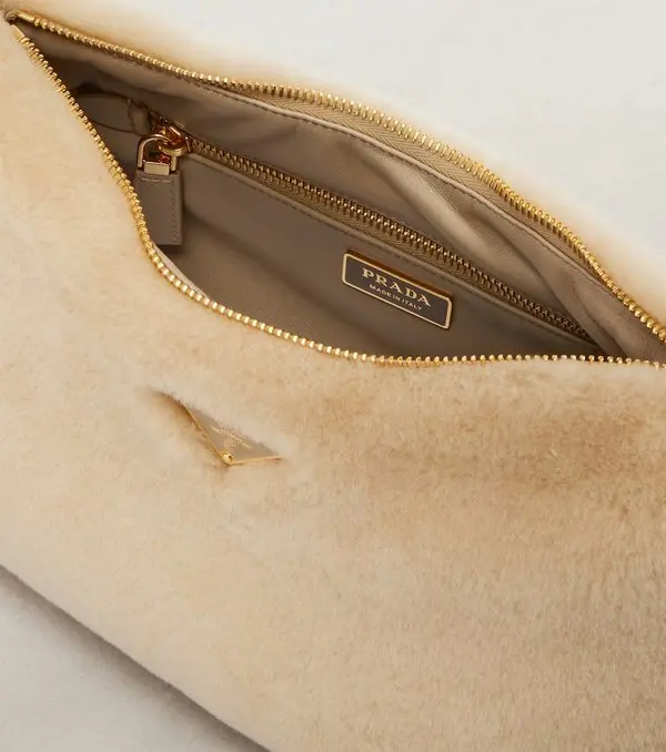 Prada Medium Shearling Shoulder Bag